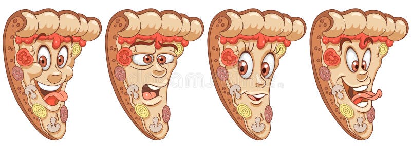 Pizza En Pizzeria Geplaatst Pictogrammen in Vlakke Stijl Grote ...