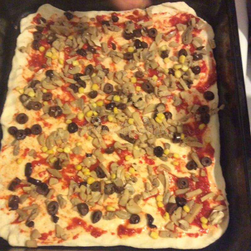 Pizza made at home stock image. Image of cheese, oven - 46261585