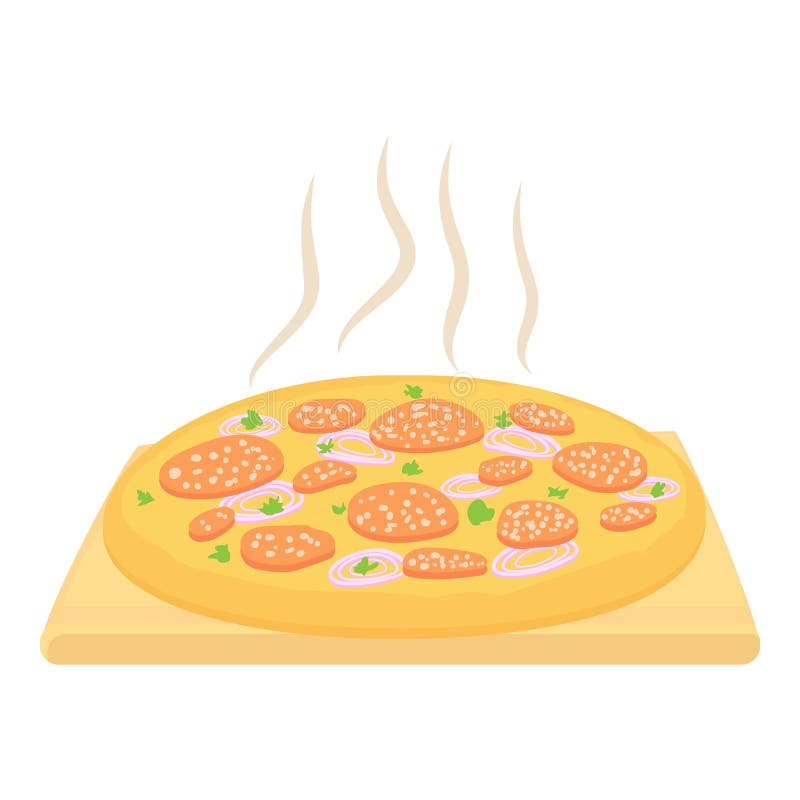 Pizza icon, cartoon style stock vector. Illustration of good - 82594165