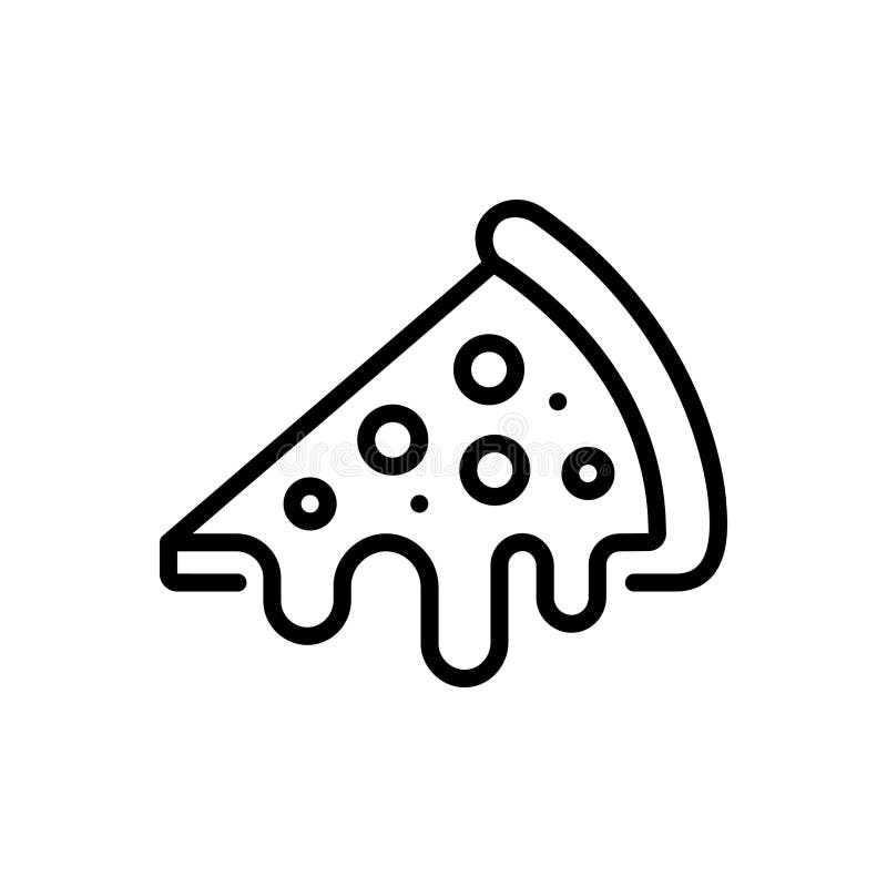 Black Line Icon for Pizza, Pizzetta and Food Stock Illustration ...