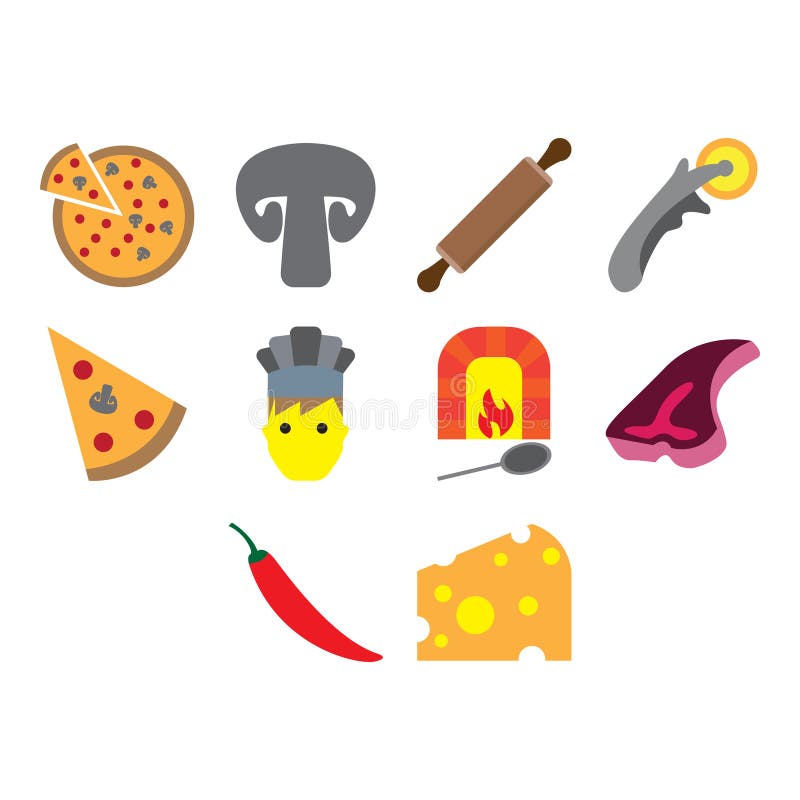 Pizza icon set stock vector. Illustration of slice, vector - 310721034