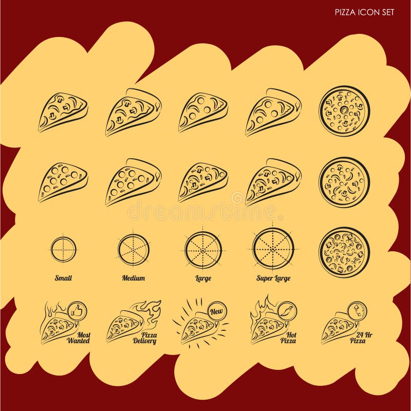 Pizza Icon Set. Vector Illustration Decorative Design Stock Vector ...