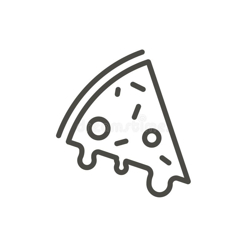 Pizza Icon Vector. Outline Slice Food, Line Pizza Symbol Stock Vector ...