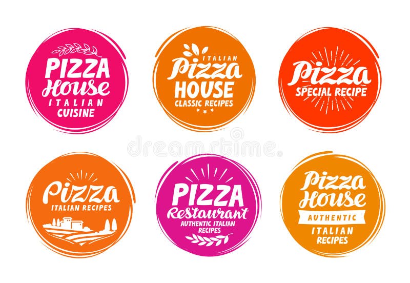 Pizza Icons Set. Collection Labels for Menu Design Restaurant or Cafe ...