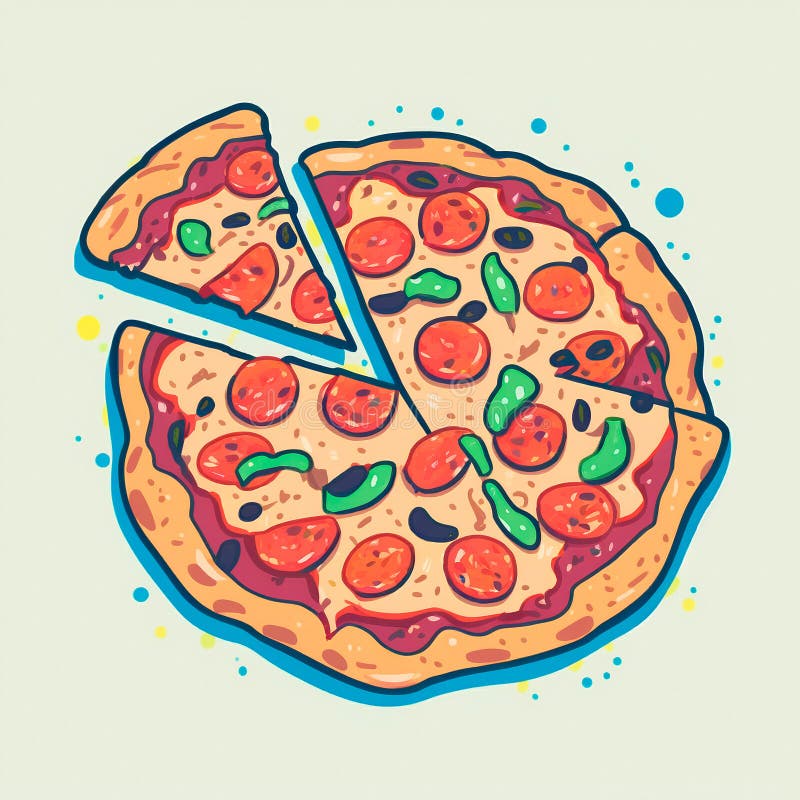 Pizza illustration stock illustration. Illustration of icons - 267002604