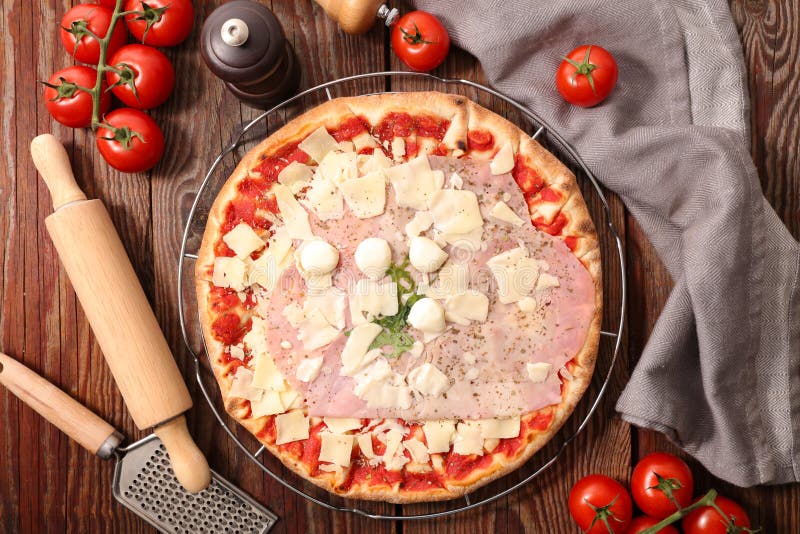 Pizza and ingredient stock image. Image of cuisine, pizza - 124062957