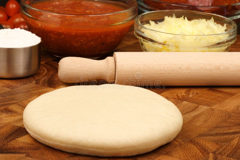 Pizza ingredients stock image. Image of pizza, board - 14207247