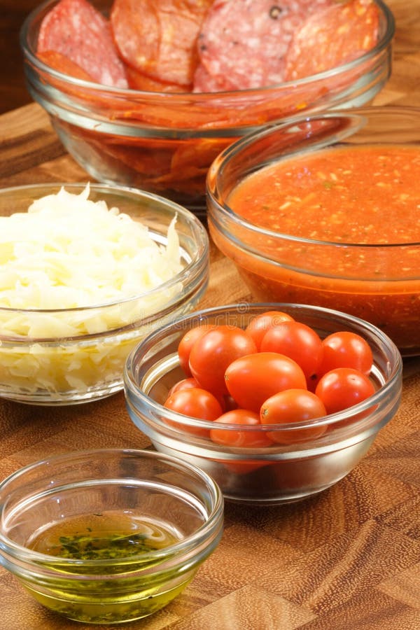Pizza ingredients stock image. Image of pizza, board - 14207247