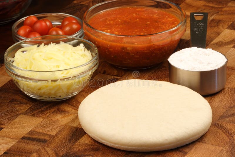 Pizza ingredients stock image. Image of cheese, wood - 14566557
