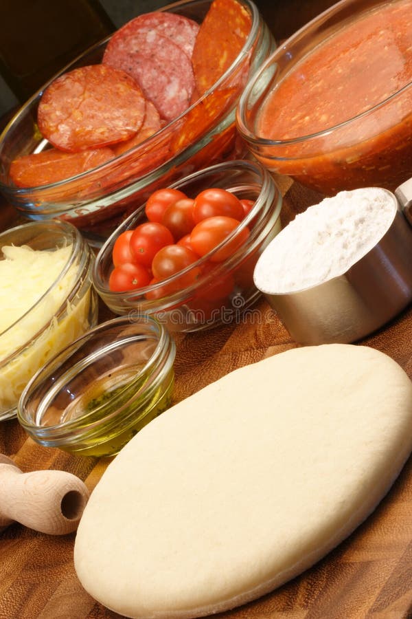 Pizza ingredients stock image. Image of measuring, mozzarella - 14745877