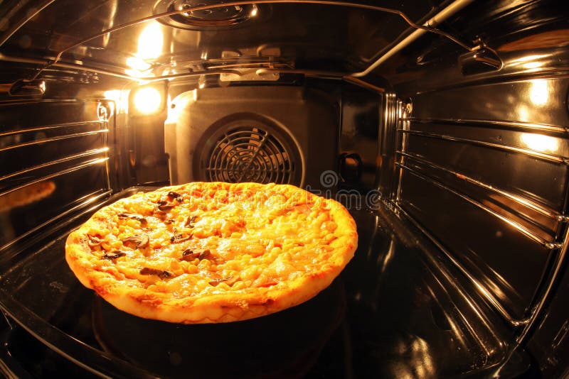 Pizza inside oven stock photo. Image of food, chrome - 36623288