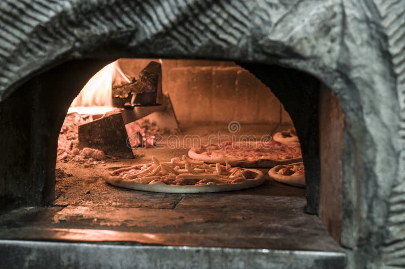 Pizza inside oven stock image. Image of oven, style, restaurant - 46752609