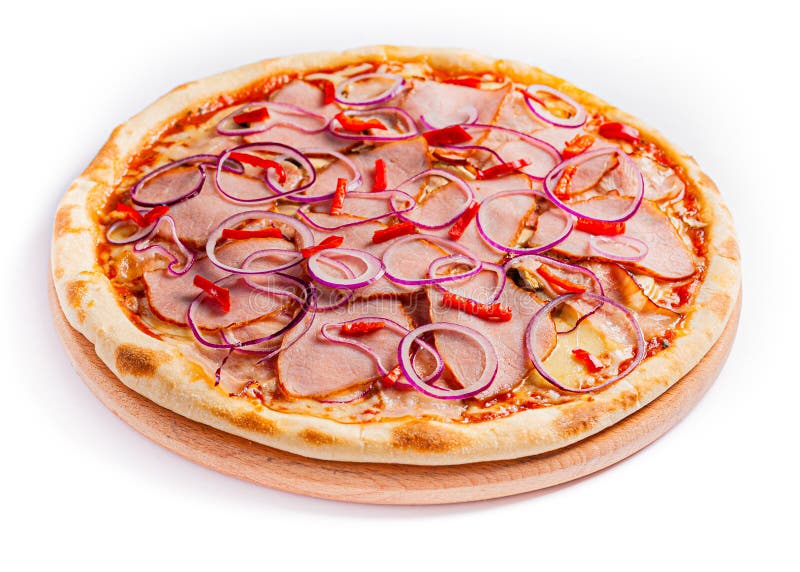 Pizza Isolate, Medium Size, Side View. Stock Photo of Pizza Stock Photo ...