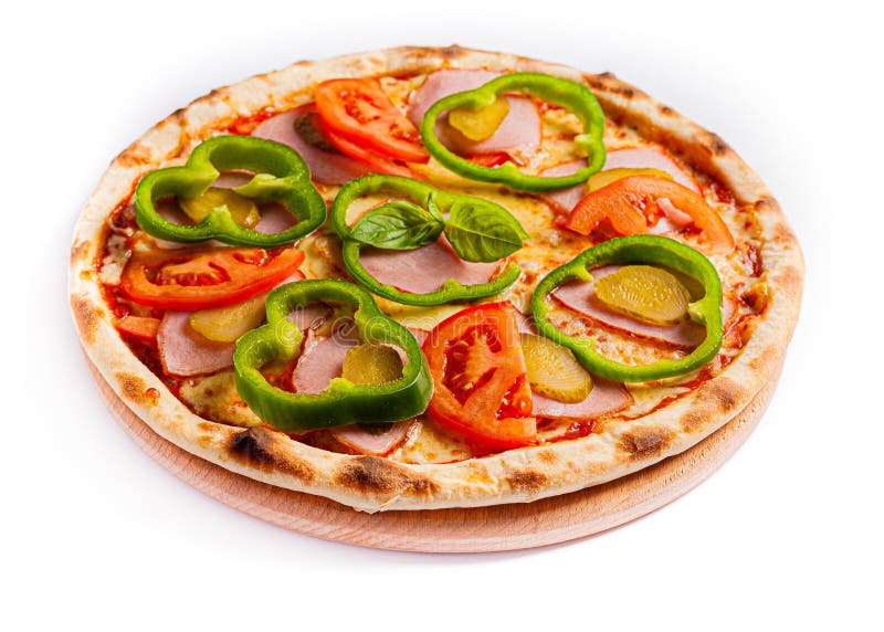 Pizza Isolate, Medium Size, Side View. Stock Photo of Pizza Stock Photo ...