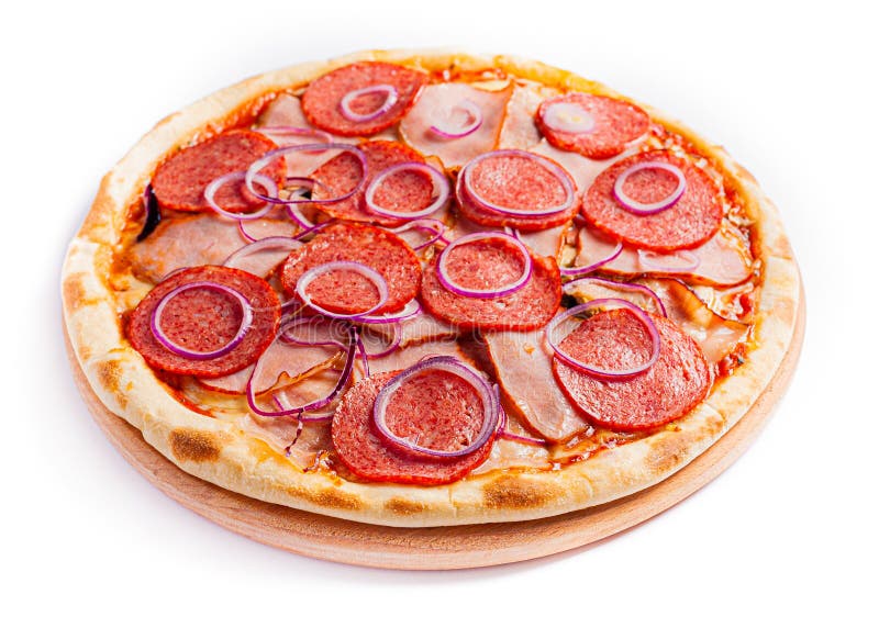 Pizza Isolate, Medium Size, Side View. Stock Photo of Pizza Stock Photo ...