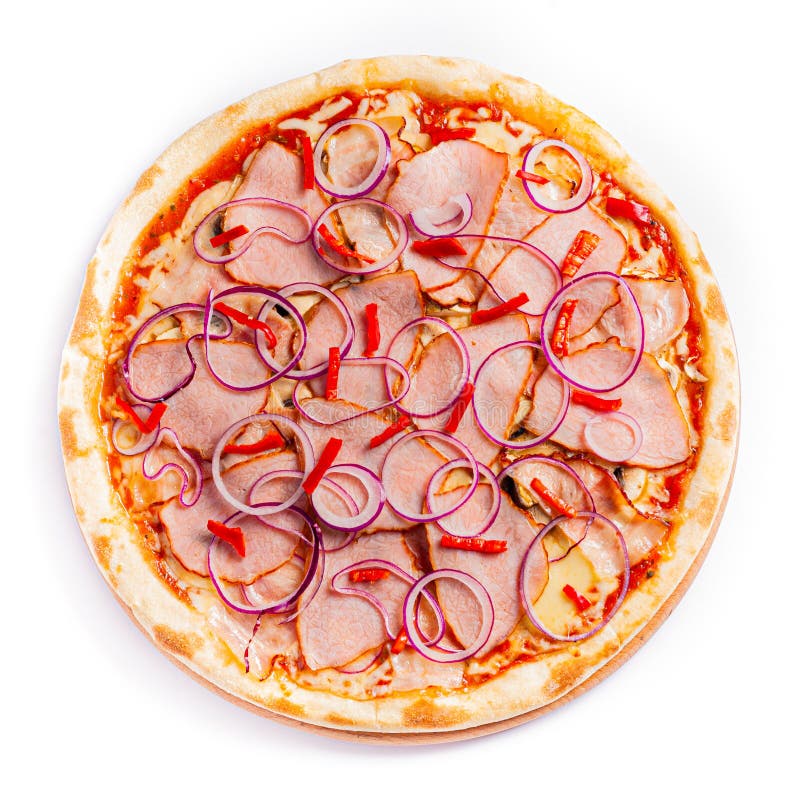 Set of Pizza Isolated, Top View, on White Background. Pizza Photo for ...
