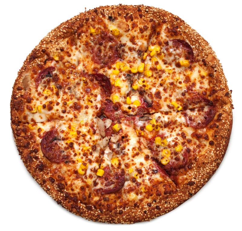 Pizza isolated on white stock image. Image of meat, fast - 19311387