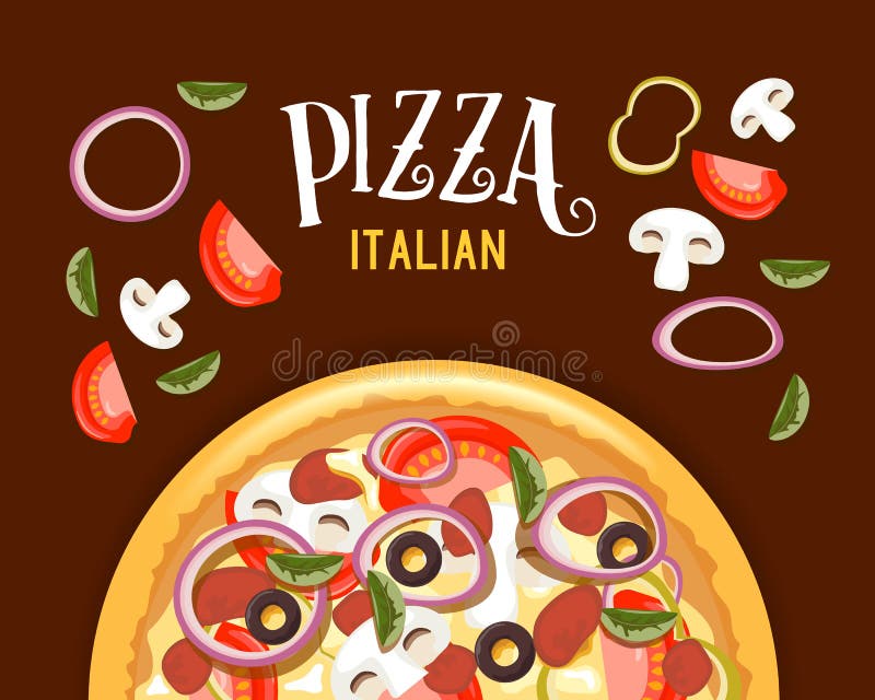 Pizza Italian. Pizza Vector Illustration. Stock Vector - Illustration ...