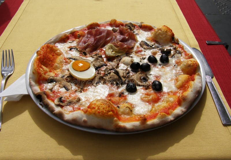 Pizza in Italian Restaurant Stock Image - Image of tasty, serve: 53478385