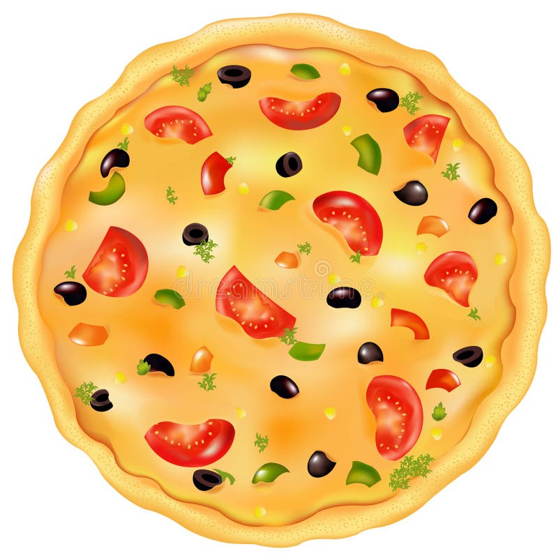 Pizza italiana. Vector ilustración del vector. Ilustración de almuerzo ...