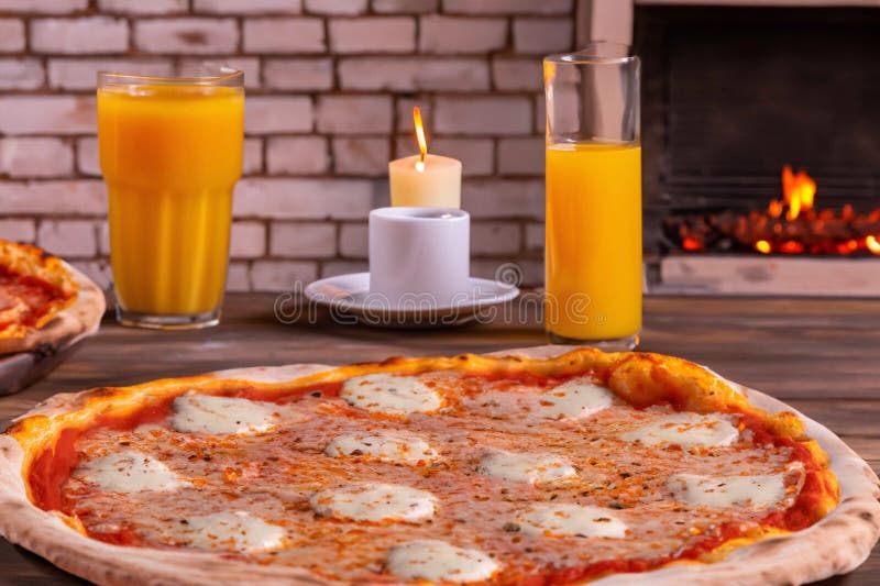 Pizza and Juice stock illustration. Illustration of pizza - 289118936