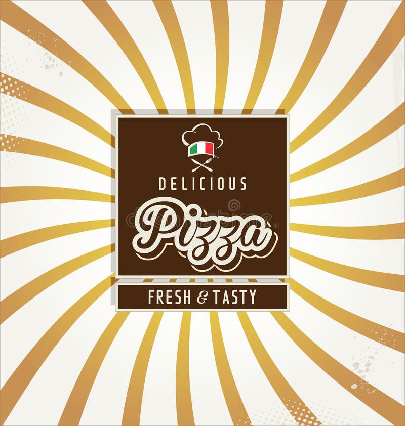 Pizza label stock illustration. Illustration of template - 54691927