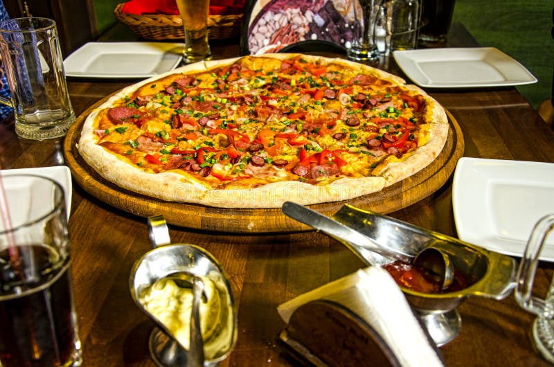 Pizza stock image. Image of closeup, hands, cuisine, dough - 31570901