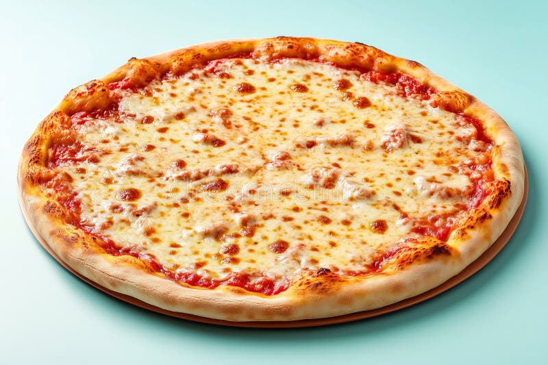 A Pizza on Light Blue Background. Stock Illustration - Illustration of ...