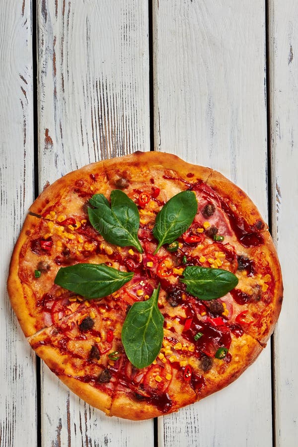 Pizza Box on Wooden Backdrop. Stock Image - Image of case, closed: 85293751