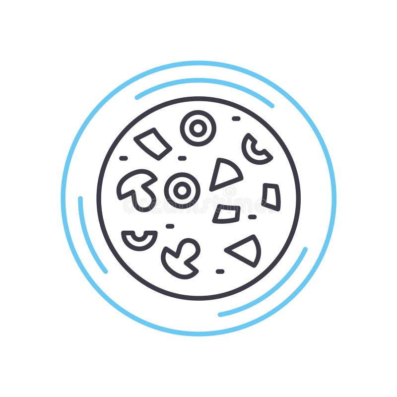 Pizza Line Icon, Outline Symbol, Vector Illustration, Concept Sign ...
