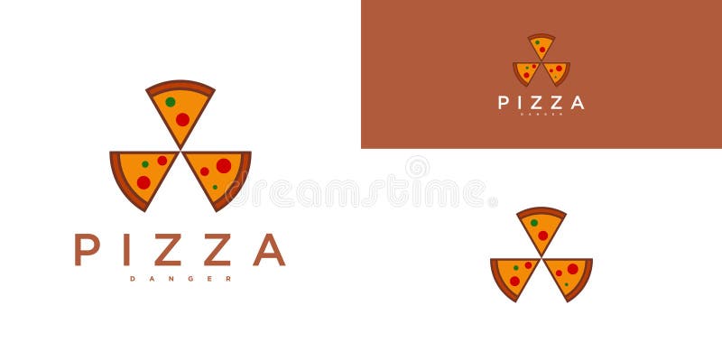 Pizza Logo Design with Radiation Shape. Premium Vector Stock ...