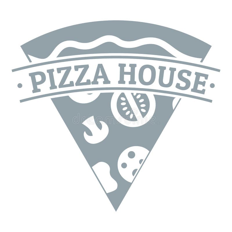Pizza Logo, Simple Gray Style Stock Vector - Illustration of delivery ...