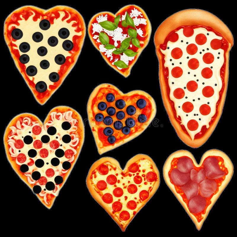 Pizza Love Graphic Design Isolated Elements Stock Image - Illustration ...