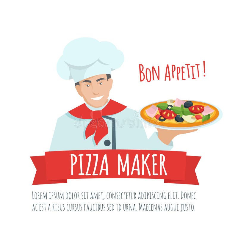 Pizza maker label vector. stock vector. Illustration of peperoni - 68466869