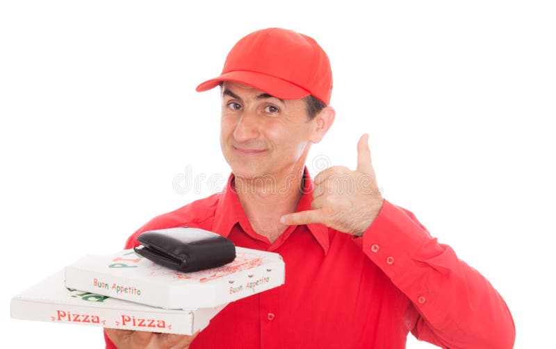 Man Delivering Pizzas stock photo. Image of person, employment - 11145900