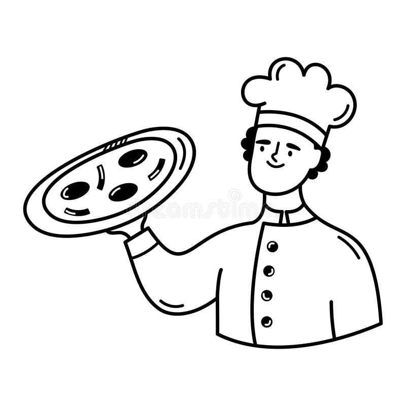 Pizza man working stock vector. Illustration of happy - 273155136