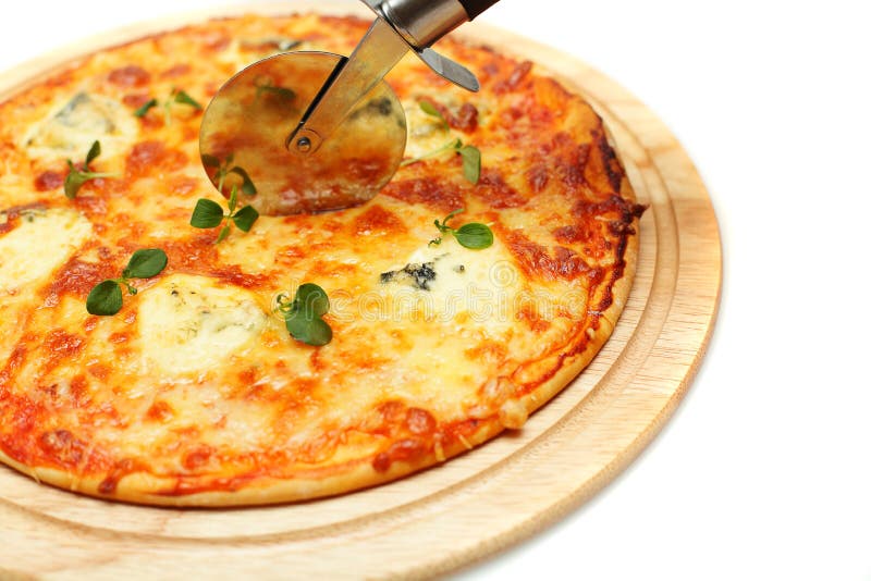 Pizza Med Ost, Italiensk Kokkonst Fotografering för Bildbyråer - Bild ...