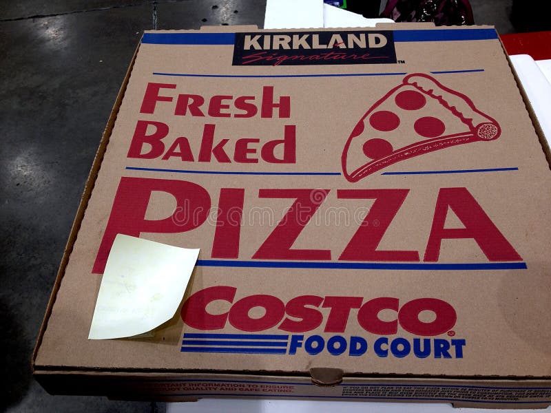 Cartello pizza costco immagine editoriale. Immagine di deposito - 183308005