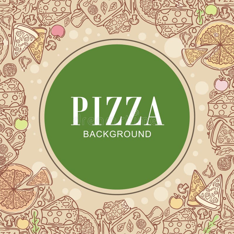 Pizza Menu Background with Hand Drawn Doodles Vector, Modern and Trendy ...