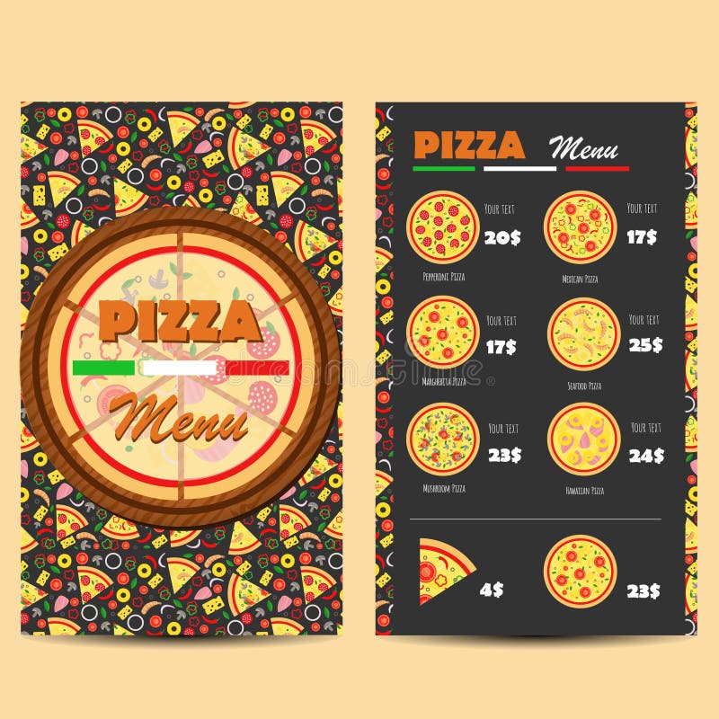 Pizza Restaurant Facade with Signboard Stock Vector - Illustration of ...