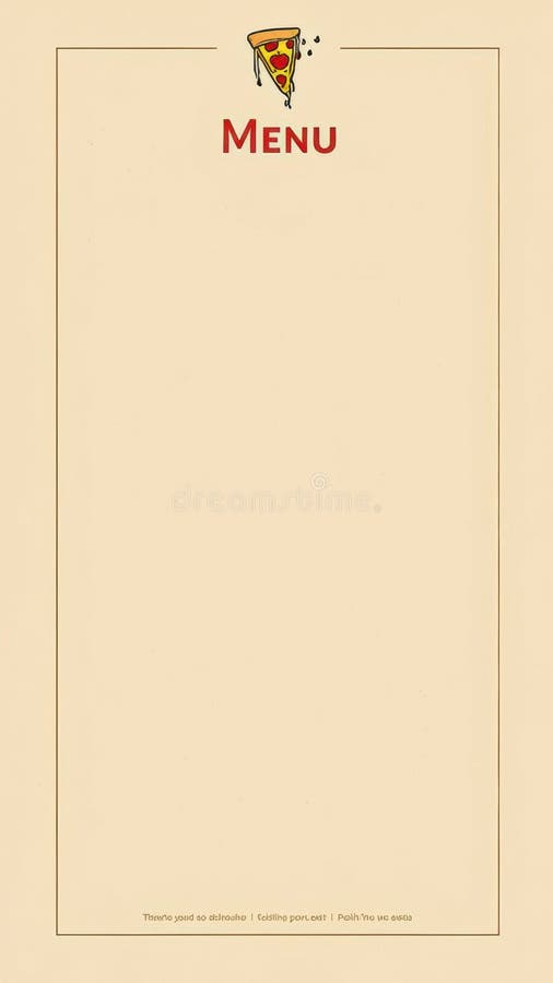 Pizza Menu Design with Simple Layout and Decorative Slice Illustration ...