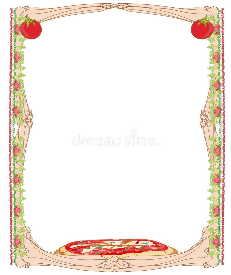 Pizza Menu Template stock vector. Illustration of frame - 23629319