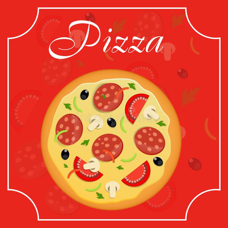 Pizza Menu Template Vector Illustration Stock Vector - Illustration of ...
