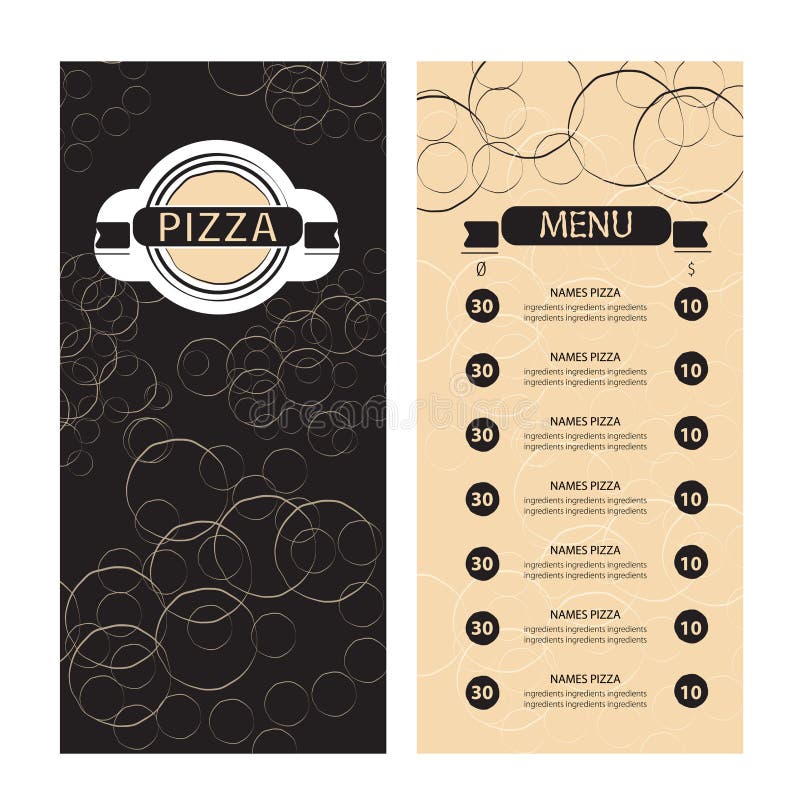 Pizza Menu Template stock illustration. Illustration of frame - 23868617
