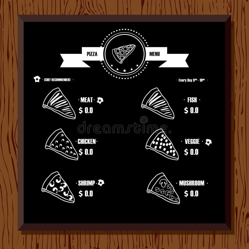 Pizza Menu. Vector Illustration Decorative Design Stock Vector ...