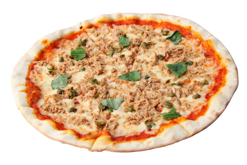 Pizza Met Tonijn En Kappertjes Stock Foto - Image of ronde, snack: 22468630