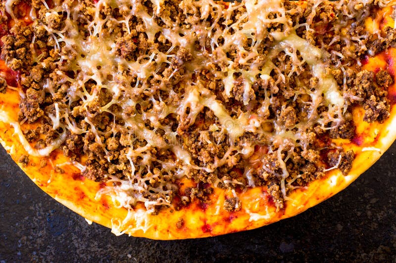 Pizza with minced meat stock photo. Image of lunch, minced - 51350814