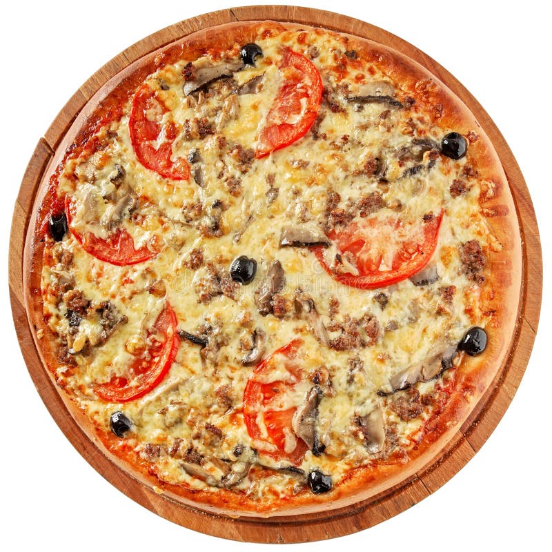 Minced meat pizza stock image. Image of beef, interior - 10221941