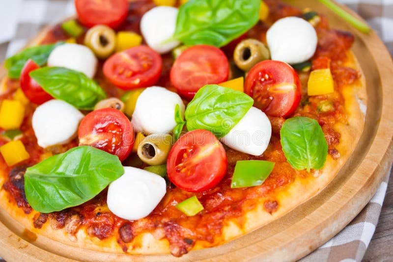 Pizza mozzarella stock photo. Image of food, italy, olives - 42170598