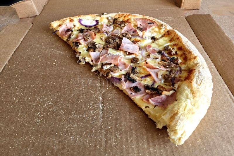 Pizza. Natural Light. Pizza in a Cardboard Box on the Table. a Small ...